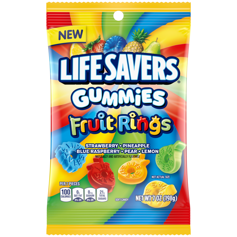 LIFE SAVERS Fruit Rings Gummies Bag, 7 oz | Life Savers