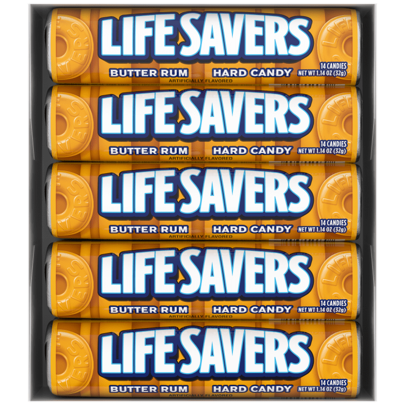 LIFE SAVERS Butter Rum Hard Candy, 1.14 Ounce (Pack of 20) | Life Savers